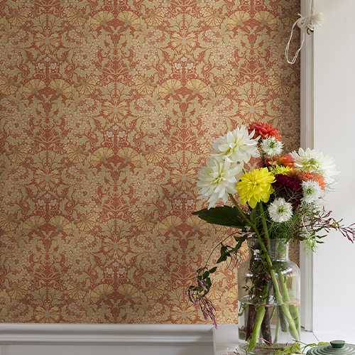 Ojvind Floral Ogee Wallpaper by Brewster - Leland's Wallpaper