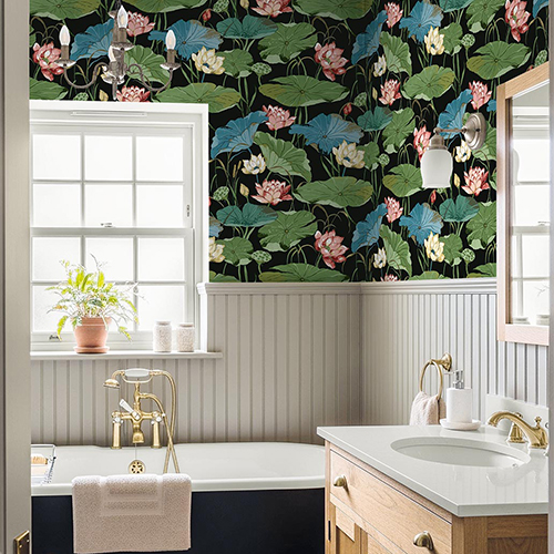 Daisy Bennett Lotus Flower Wallpaper - Lelands Wallpaper